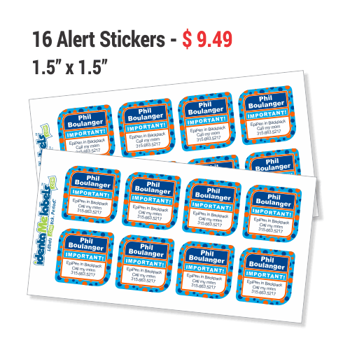 Medical Alert Sticker | Allergy Alert Stickers | IdentaMe Labels